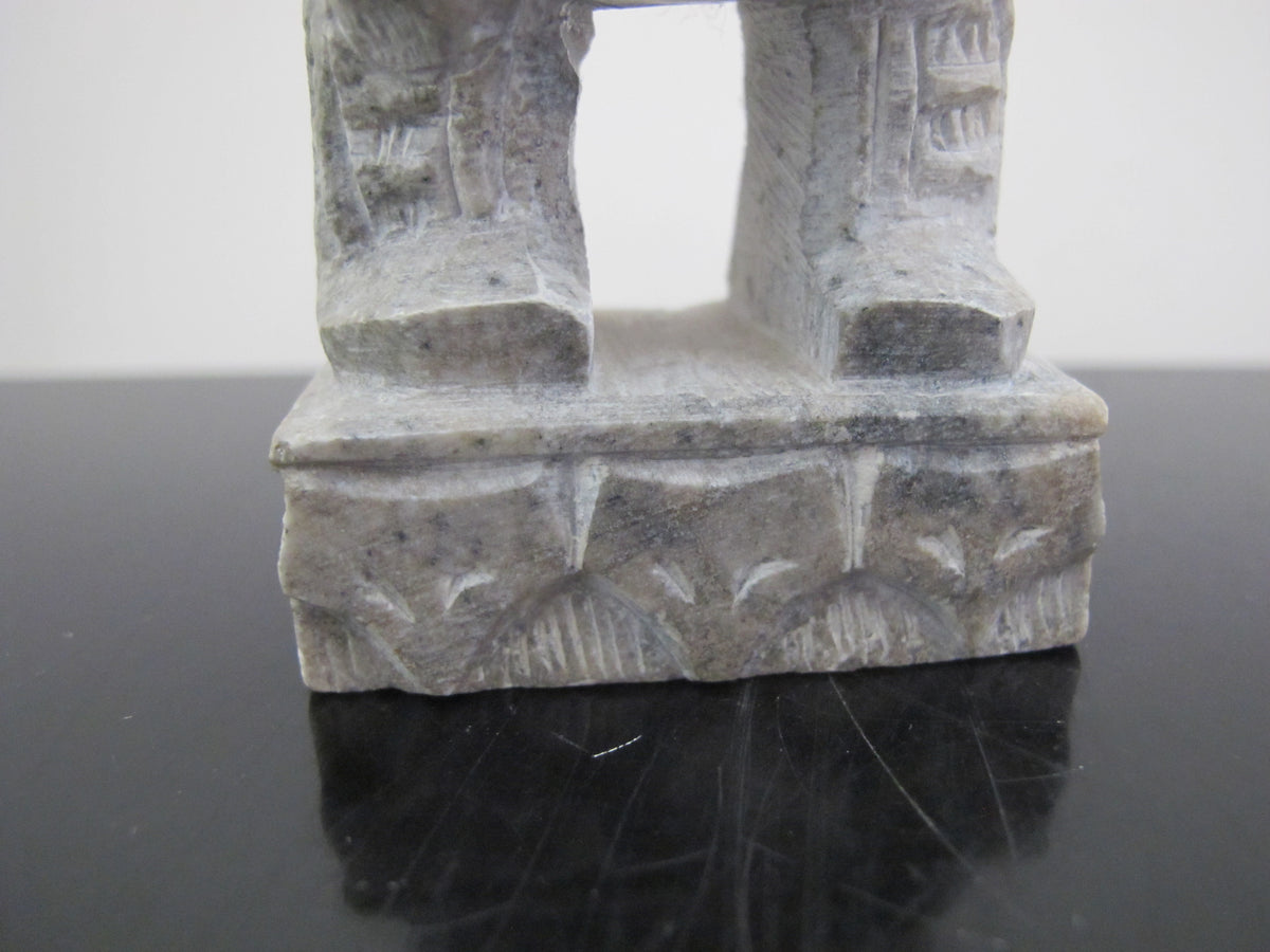 Canada INUIT Hand Carved Soapstone HUNTER with BEAVER Catch Figurine S ...