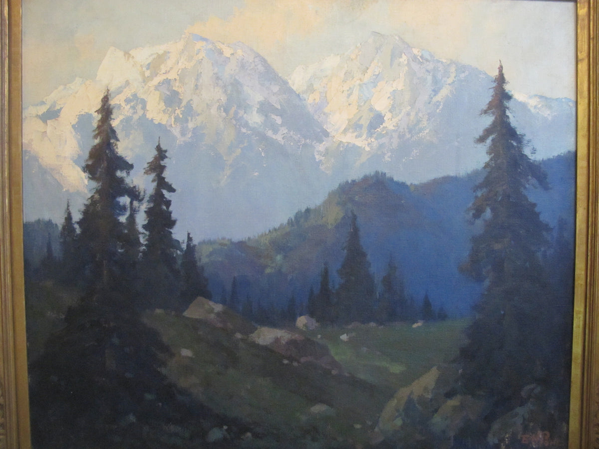 ***RESERVED FOR GEORGE*** ERNEST Henry POHL Antique Gilt Frame Mountai ...