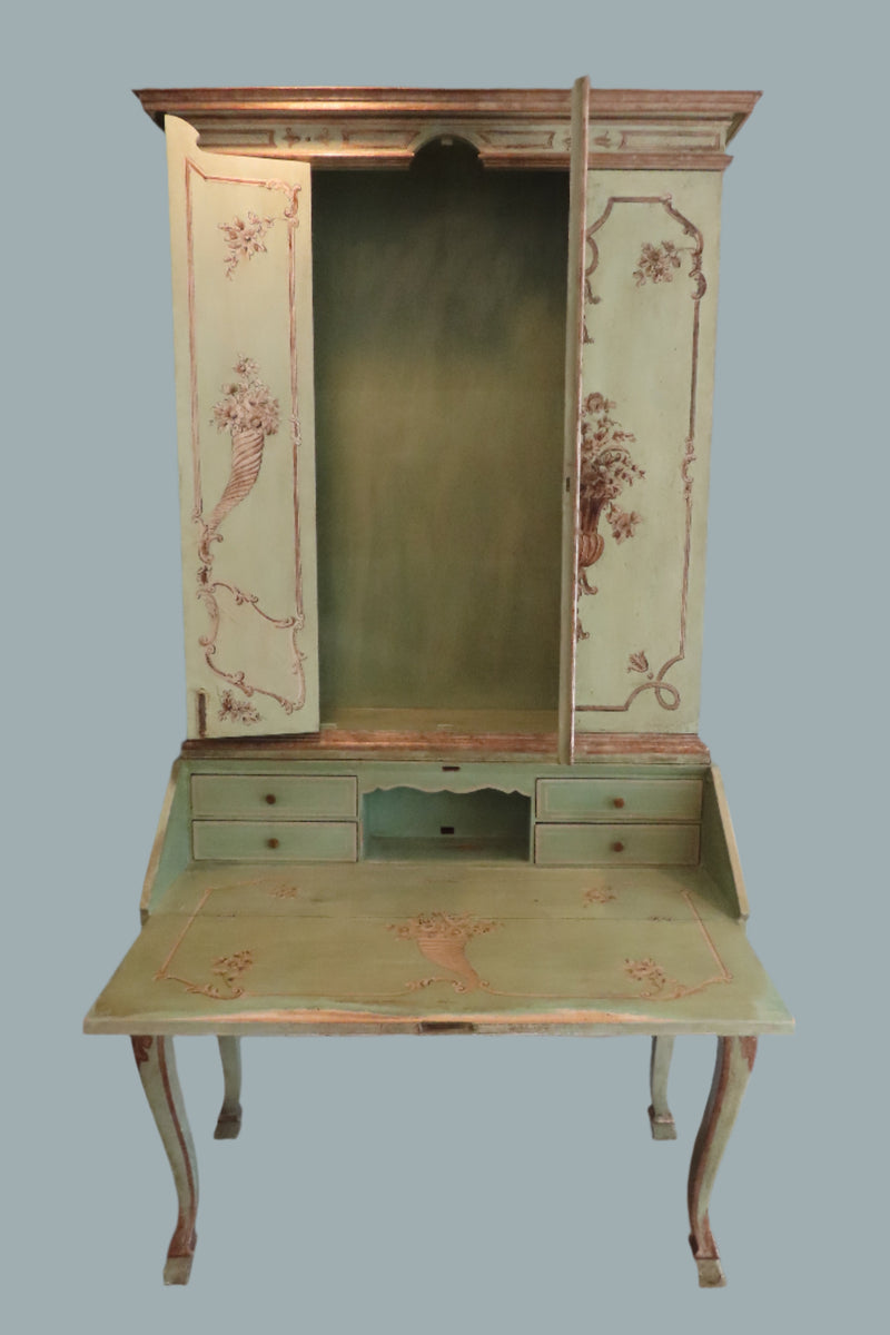 Beautiful 19th Century Two-Part Hand Painted Italian Flip Top Desk ...