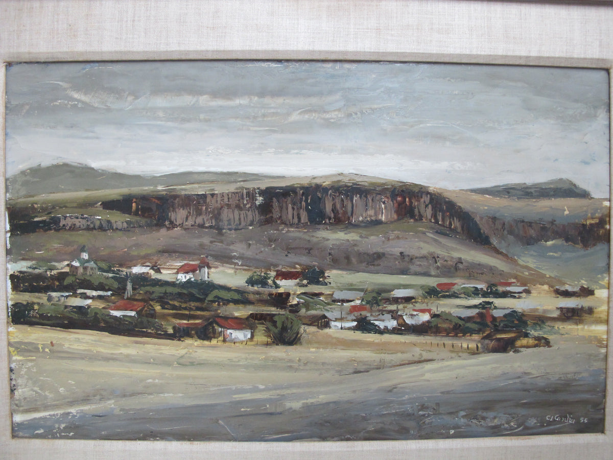 Cecil CASEBIER Signed Original Ft Davis Texas LANDSCAPE Framed Oil Pai ...