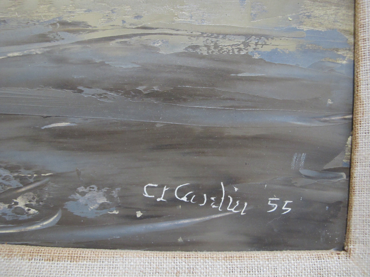 Cecil CASEBIER Signed Original Ft Davis Texas LANDSCAPE Framed Oil Pai ...