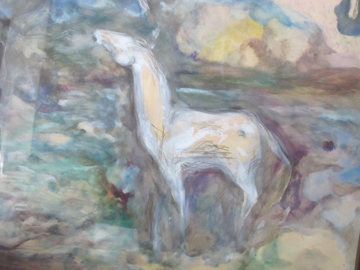 Elizabeth PATTISON Framed Impressionist WHIMSICAL HORSE Landscape Pain ...