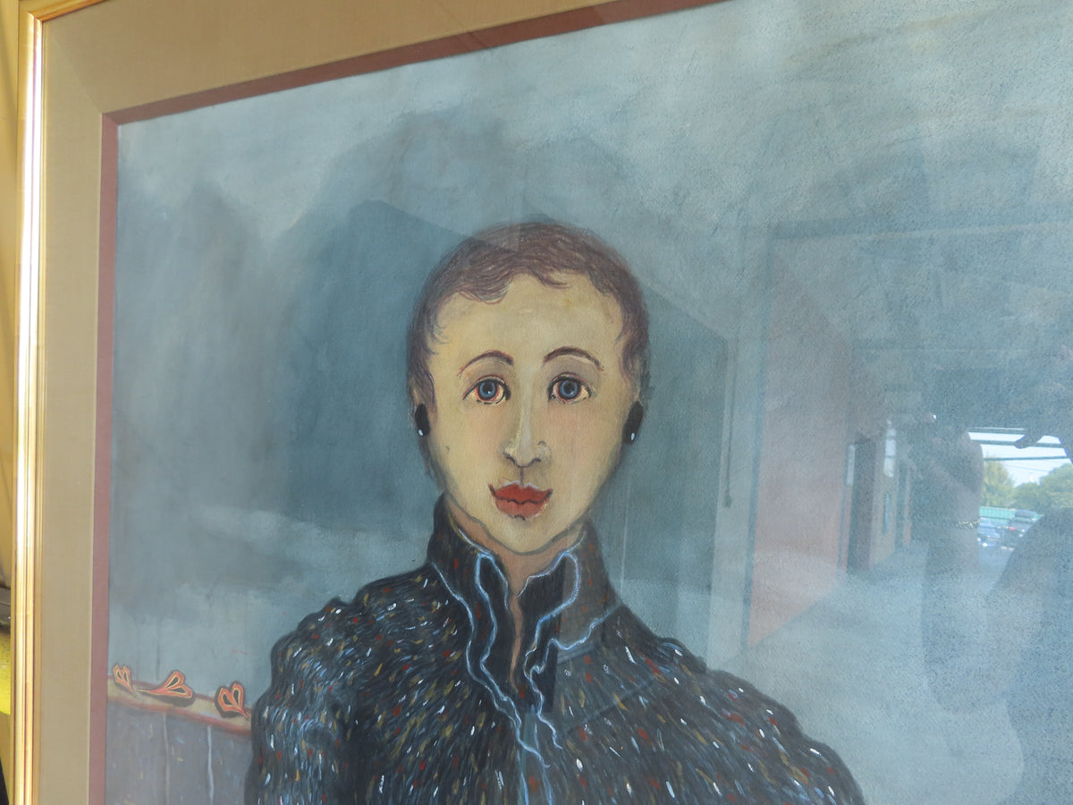 Original Rene Rickabaugh Post Impressionist Painting in Gold Frame 'Bl ...