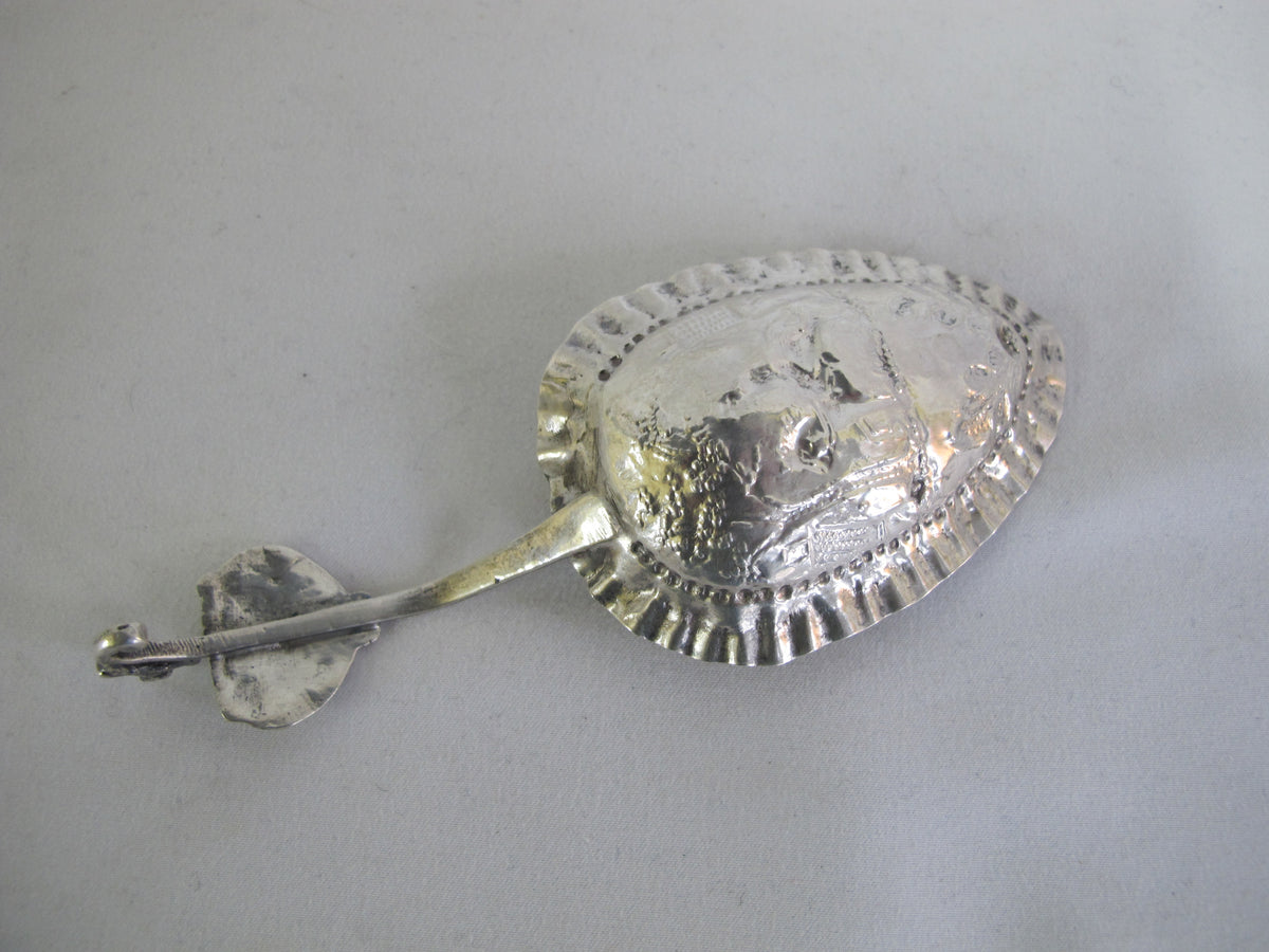 Antique 800 Silver DUTCH MONKEY Souvenir HEART Horse Rider Wedding Spo ...